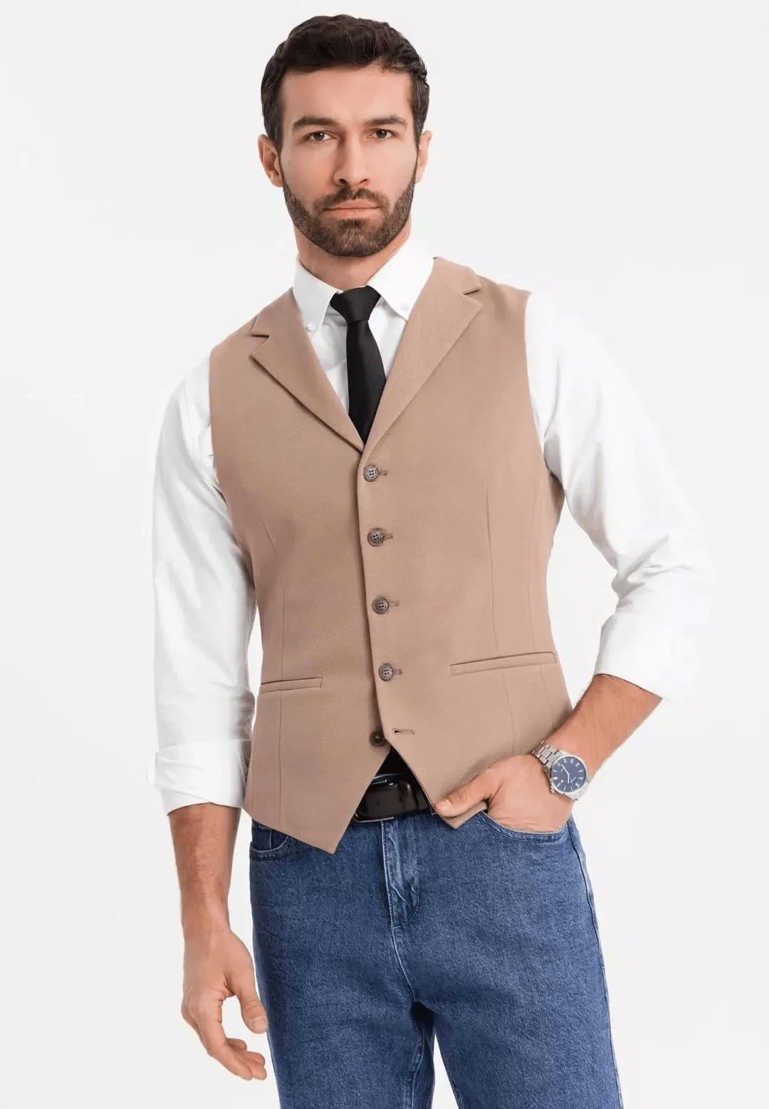 Fashion Men's Suit Vest Regular Fit Notch Lapel Waistcoat Wedding– Tiavllya
